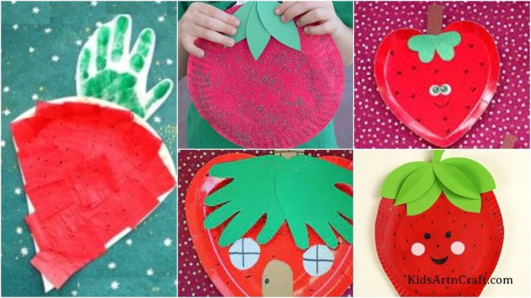Strawberry Paper Plate Crafts for Kids - Kids Art & Craft