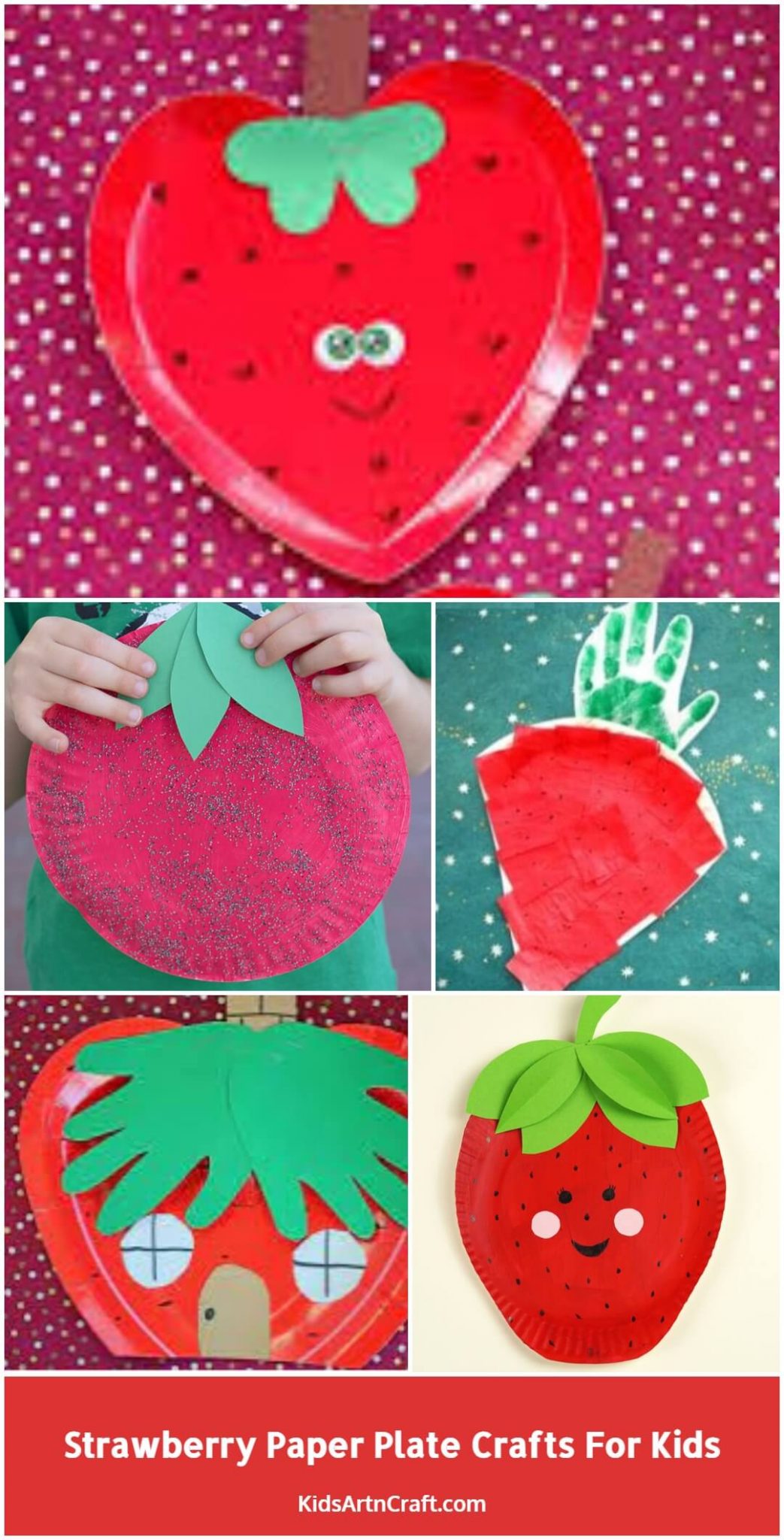 Strawberry Paper Plate Crafts for Kids - Kids Art & Craft