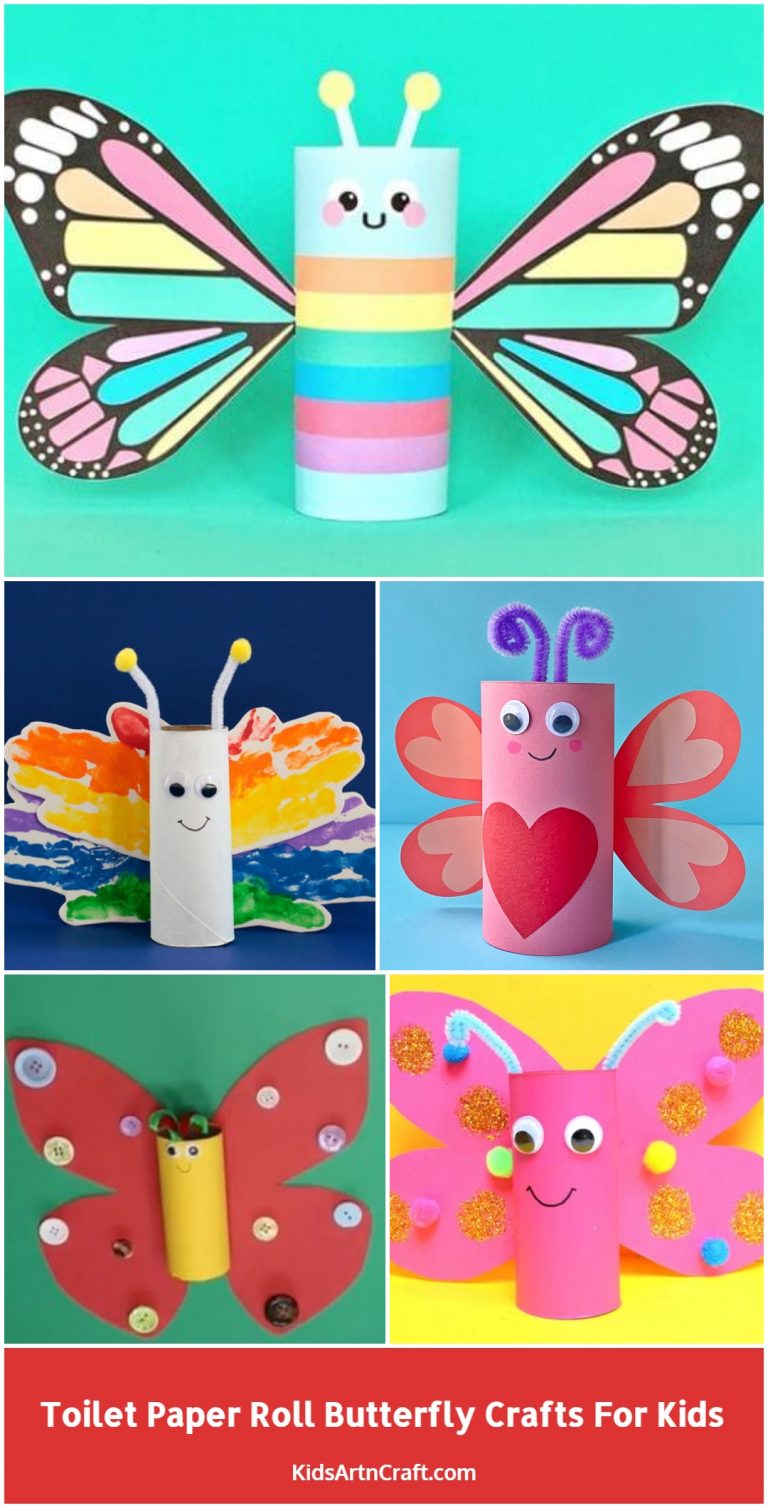 Toilet Paper Roll Butterfly Crafts for Kids - Kids Art & Craft