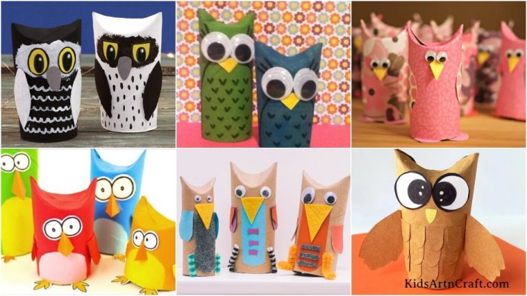 Toilet Paper Roll Owl Crafts for Kids - Kids Art & Craft