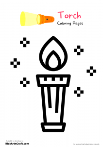 Torch Coloring Pages For Kids-Free Printable - Kids Art & Craft