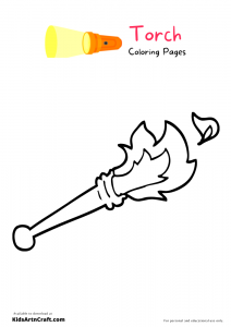 Torch Coloring Pages For Kids-Free Printable - Kids Art & Craft