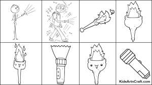 Torch Coloring Pages For Kids-Free Printable - Kids Art & Craft