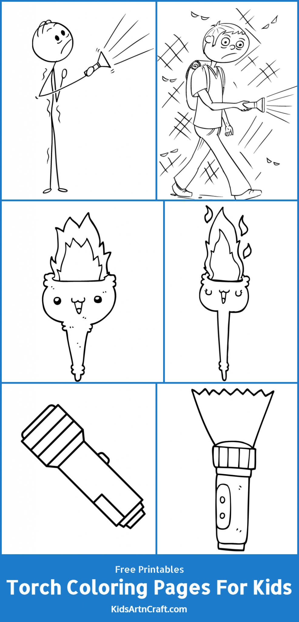 Torch Coloring Pages For Kids-Free Printable - Kids Art & Craft