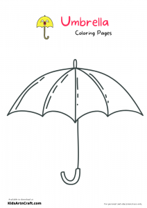 Umbrella Coloring Pages For Kids - Free Printable - Kids Art & Craft
