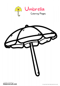 Umbrella Coloring Pages For Kids - Free Printable - Kids Art & Craft
