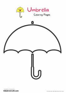 Umbrella Coloring Pages For Kids - Free Printable - Kids Art & Craft