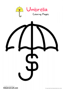 Umbrella Coloring Pages For Kids - Free Printable - Kids Art & Craft