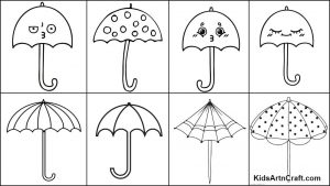 Umbrella Coloring Pages For Kids – Free Printable - Kids Art & Craft