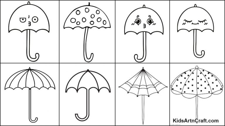 Umbrella Coloring Pages For Kids – Free Printable - Kids Art & Craft