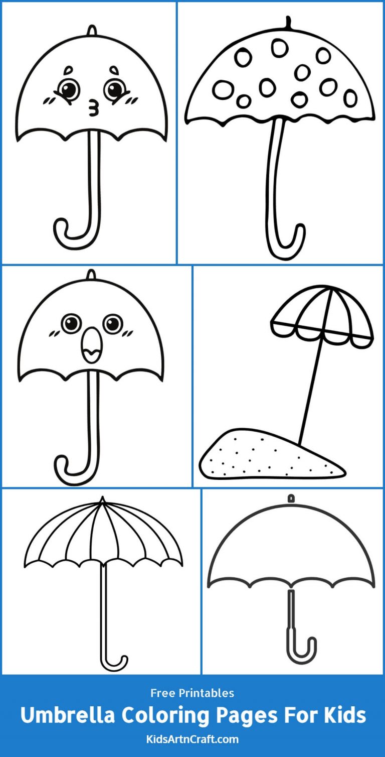 Umbrella Coloring Pages For Kids – Free Printable - Kids Art & Craft