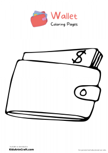 Wallet Coloring Pages For Kids - Free Printable - Kids Art & Craft