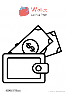 Wallet Coloring Pages For Kids - Free Printable - Kids Art & Craft