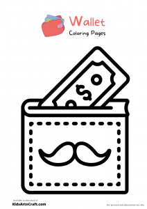 Wallet Coloring Pages For Kids - Free Printable - Kids Art & Craft