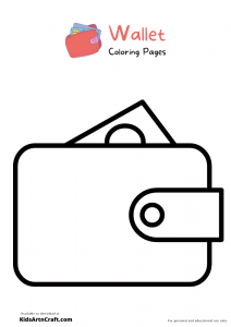Wallet Coloring Pages For Kids - Free Printable - Kids Art & Craft