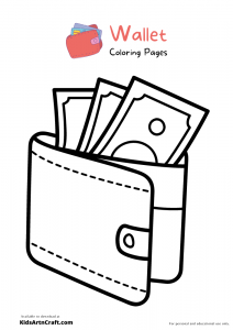 Wallet Coloring Pages For Kids - Free Printable - Kids Art & Craft