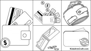 Wallet Coloring Pages For Kids – Free Printable - Kids Art & Craft