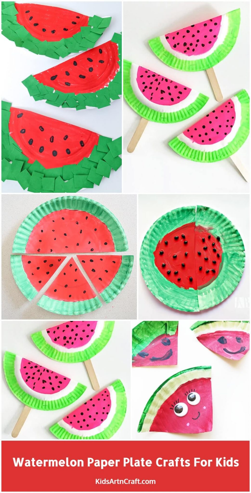 Watermelon Paper Plate Crafts for Kids - Kids Art & Craft