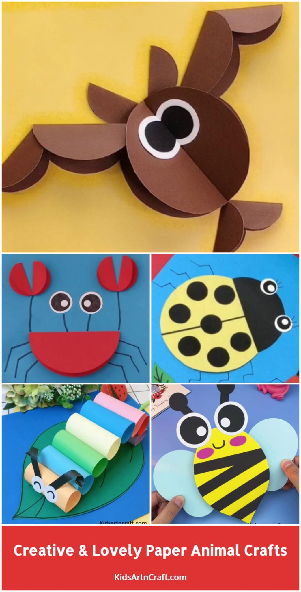 Creative & Lovely Paper Insect Crafts For Kids - Kids Art & Craft