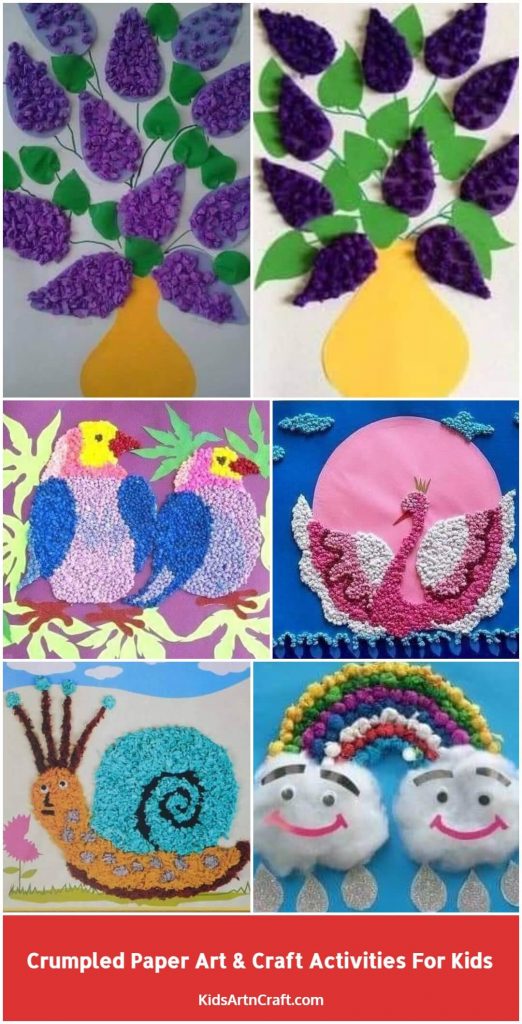 Crumpled Paper Art & Craft Activities for Kids - Kids Art & Craft