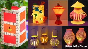 Learn to Make Diwali Lantern Paper Crafts - Kids Art & Craft