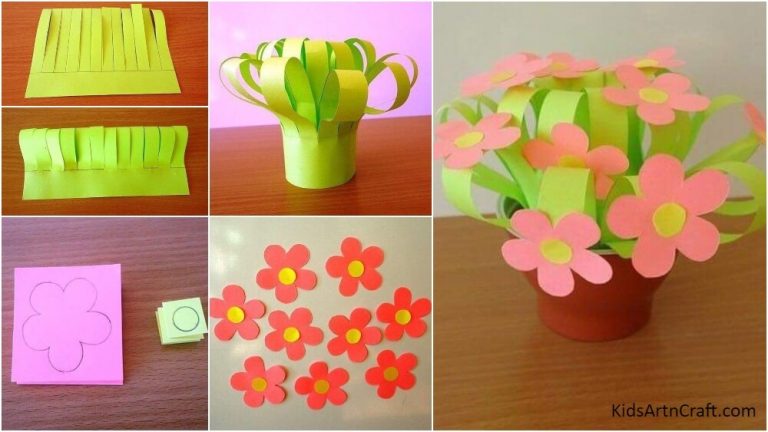 DIY Paper Flower Bouquet – Step by Step Tutorial - Kids Art & Craft