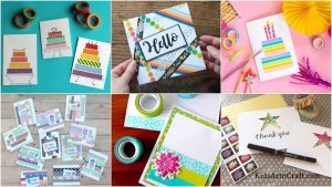 Easy Washi Paper Tape Card Ideas - Kids Art & Craft