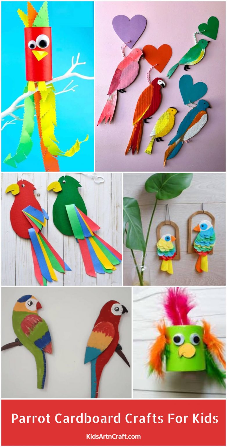 Parrot Cardboard Crafts For Kids - Kids Art & Craft