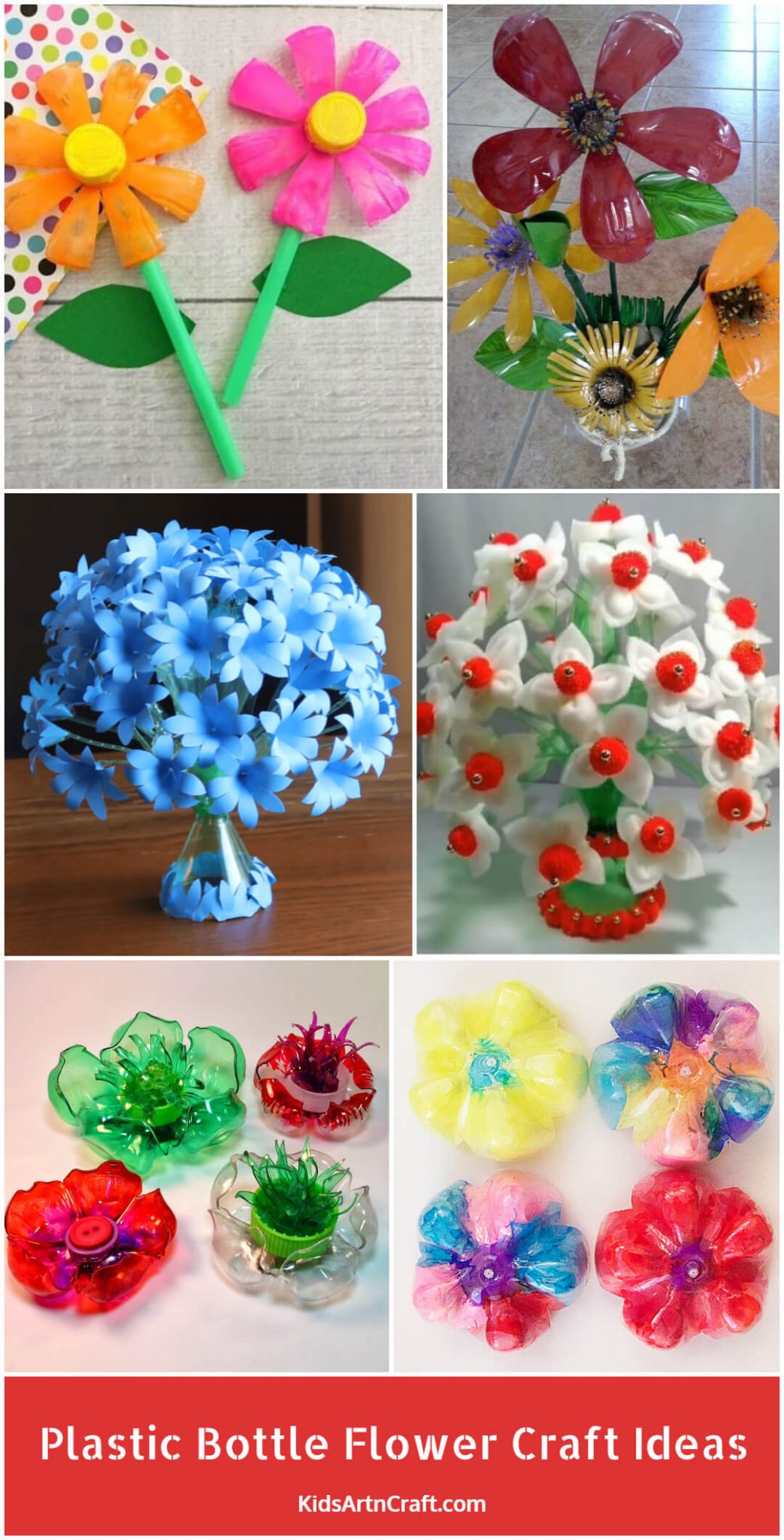 Plastic Bottle Flower Craft Ideas For Kids - Kids Art & Craft