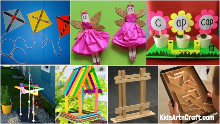 Popsicle Stick Craft Ideas For Kindergartners - Kids Art & Craft