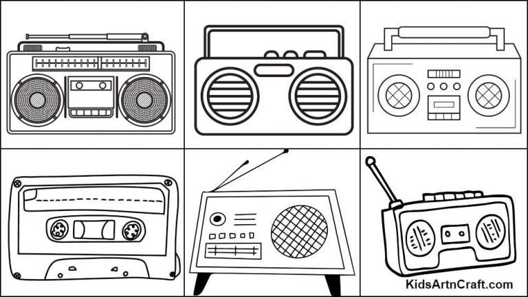 Radio Coloring Pages For Kids-Free Printable - Kids Art & Craft