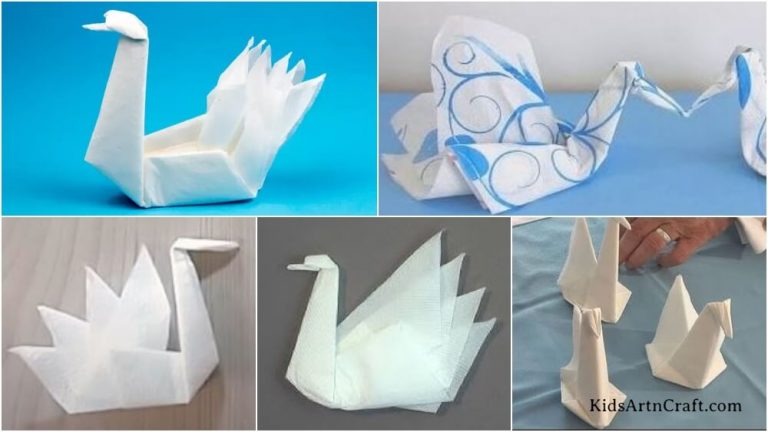 Tissue Paper Swan Ideas – Easy Origami - Kids Art & Craft