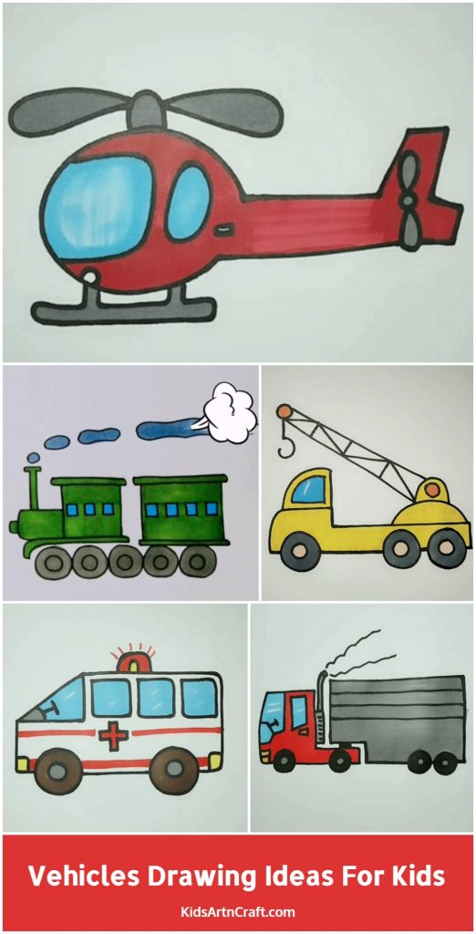 Vehicles Drawing Ideas for Kids - Kids Art & Craft