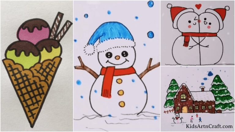 Winter Drawing Ideas for Kids - Kids Art & Craft
