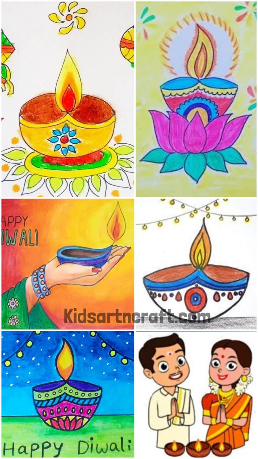 Diwali Drawing Projects for Kids - Kids Art & Craft