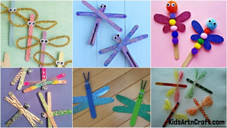 Dragonfly Popsicle Sticks Crafts For Kids - Kids Art & Craft