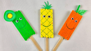 Easy Fruit & Vegetables Popsicle Stick Crafts For Kids - Kids Art & Craft