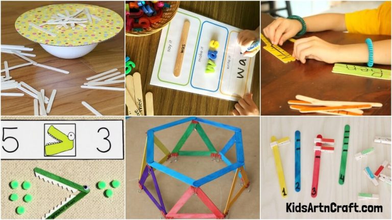 Learning Activities With Popsicle Sticks - Kids Art & Craft