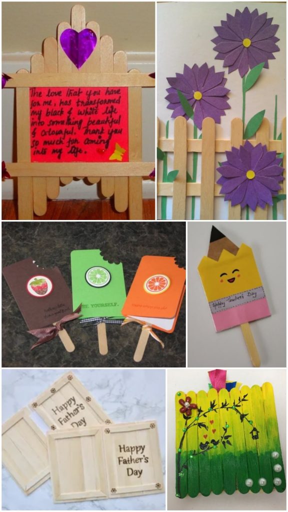 Handmade Popsicle Sticks Card Ideas - Kids Art & Craft