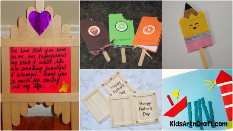 Handmade Popsicle Sticks Card Ideas - Kids Art & Craft