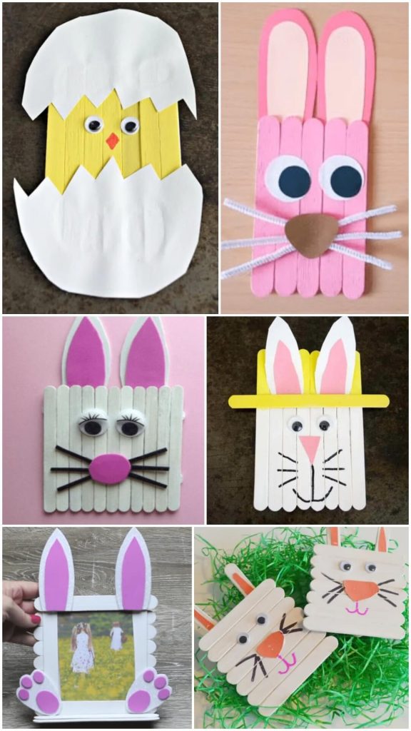 Popsicle Stick Easter Bunny Craft Ideas - Kids Art & Craft