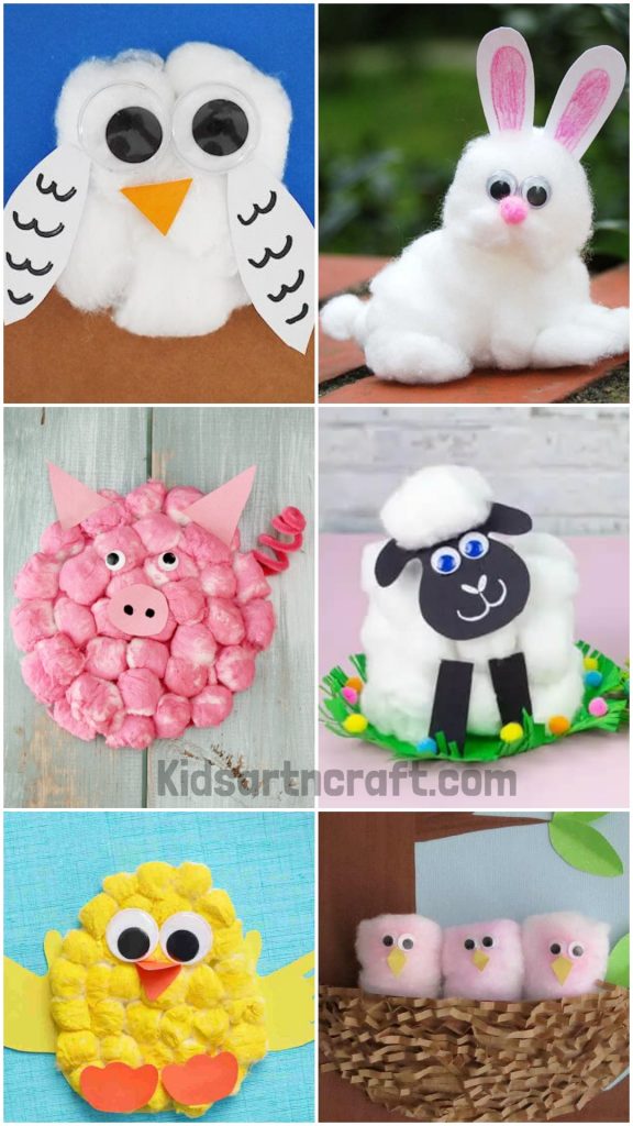 Animal Cotton Balls Crafts for Kids - Kids Art & Craft