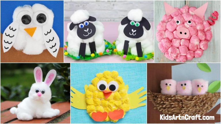 Animal Cotton Balls Crafts for Kids - Kids Art & Craft