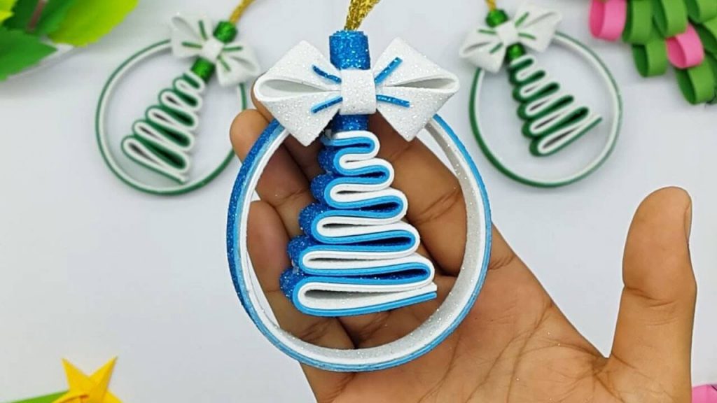 DIY Foam Christmas Ornaments - Kids Art & Craft