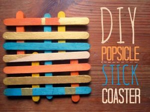 DIY Popsicle Stick Coaster Craft Tutorials - Kids Art & Craft