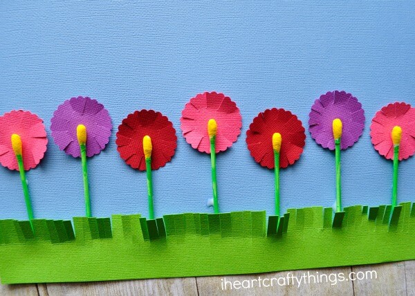 Cotton Bud Flower Crafts - Kids Art & Craft