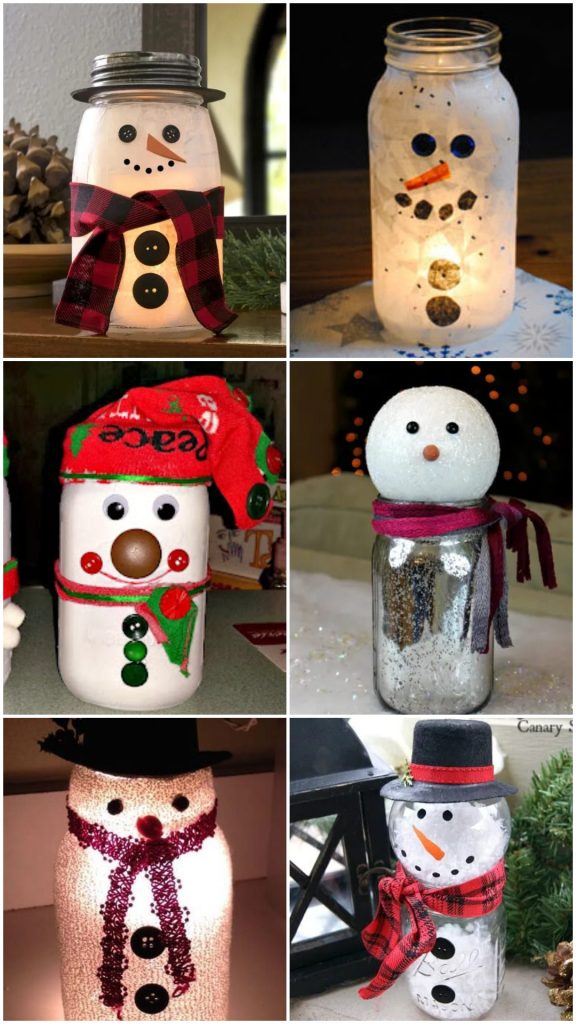 DIY Snowman Mason Jar Craft Ideas For Christmas - Kids Art & Craft