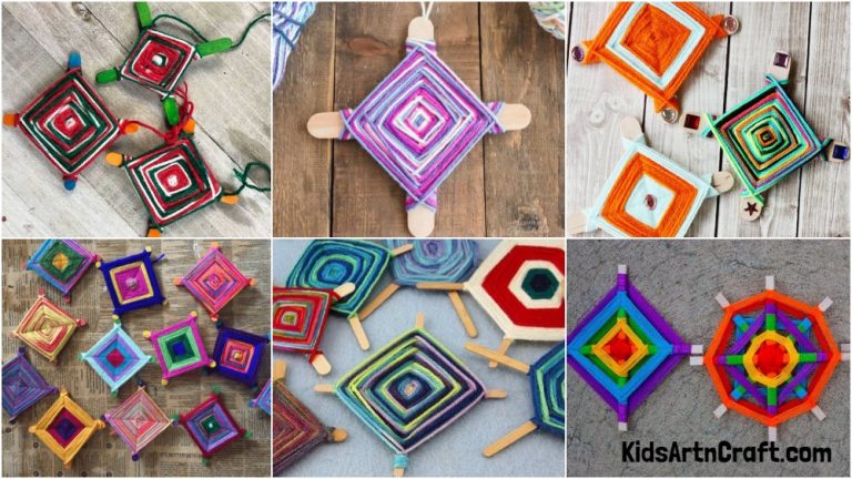 How To Make God’s Eye With Popsicle Sticks - Kids Art & Craft