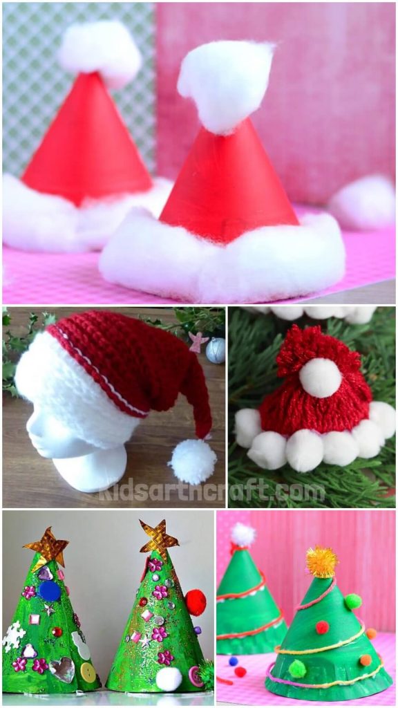 Christmas Hats Craft For Kids To Make - Kids Art & Craft