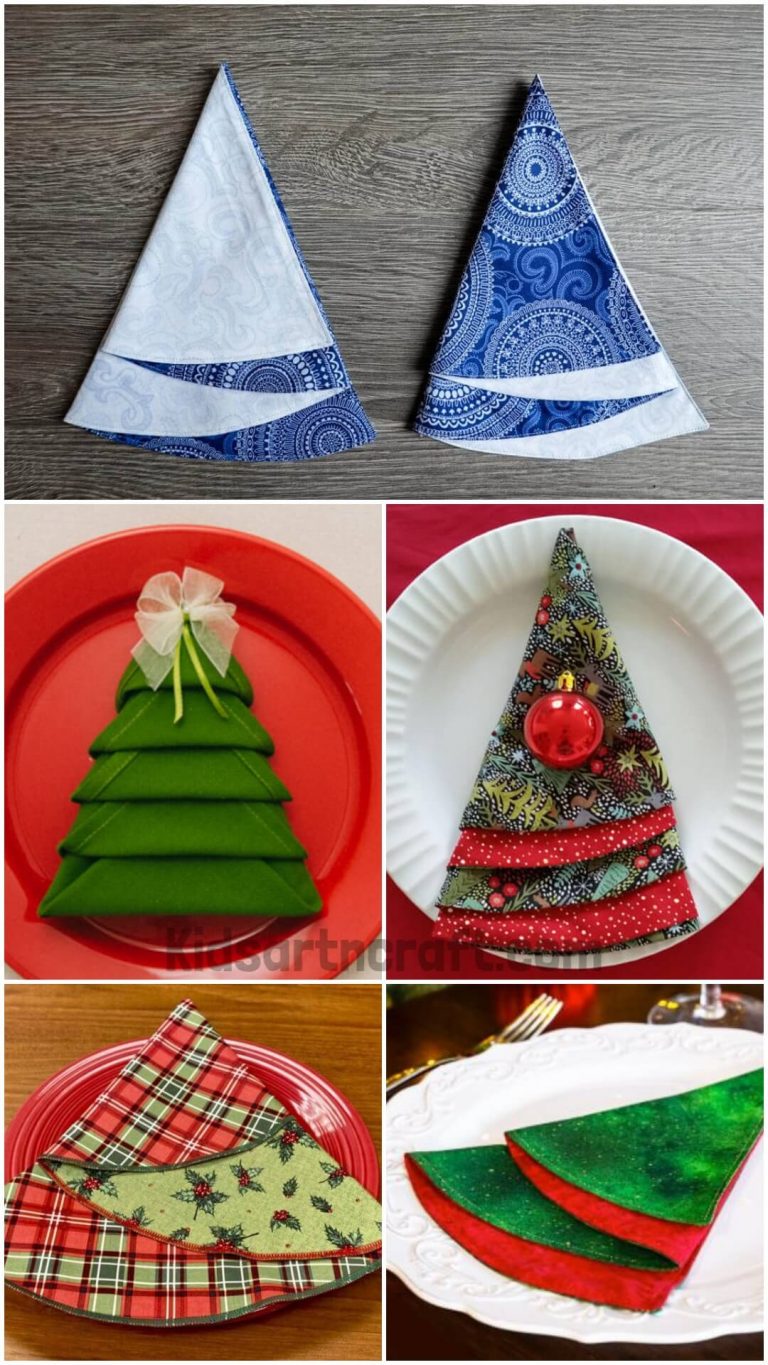 Christmas Tree Napkins - Sewing Ideas - Kids Art & Craft